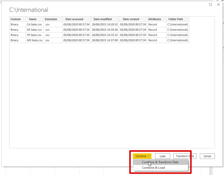 Power Bi Get Data Loading From A Folder Insightsoftware 9288