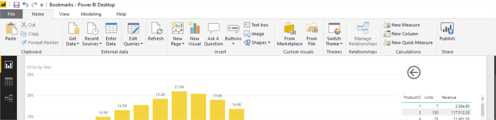 How to Create Power BI Bookmarks Tutorial