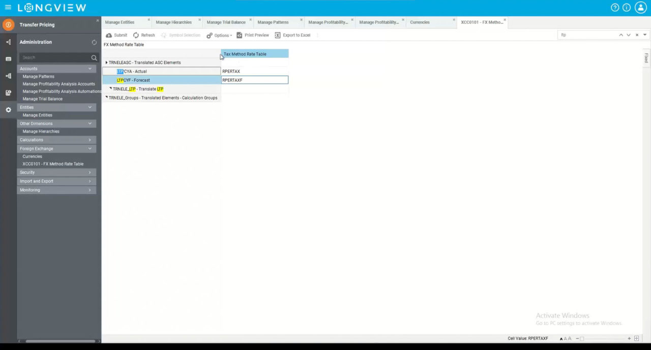 How to Use the Basic Administrative Functions of Longview Transfer Pricing | insightsoftware