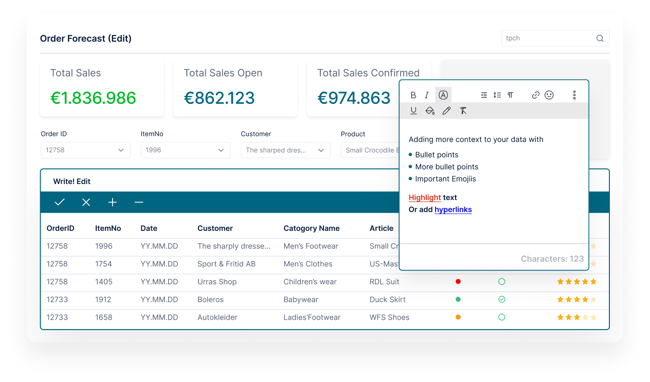 Vizlib Write-Back | insightsoftware